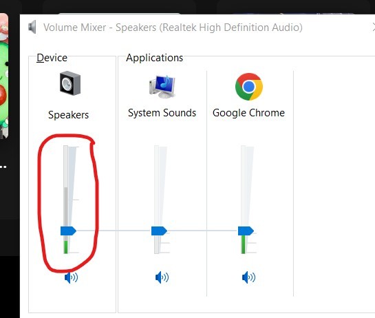 Grey indicator in window's volume mixer is exceeding above limit ...