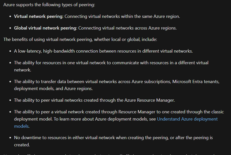 Can you please give some real time examples of virtual network peering? - Microsoft Q&A