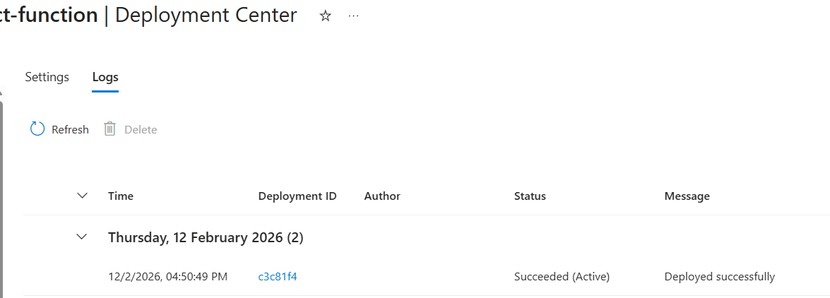 Azure function code doesn't gets update - Microsoft Q&A