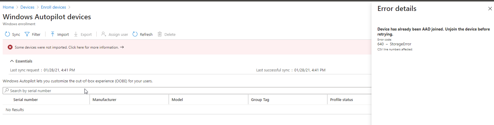 Disabling admin privileges for work account users on assigned devices ...