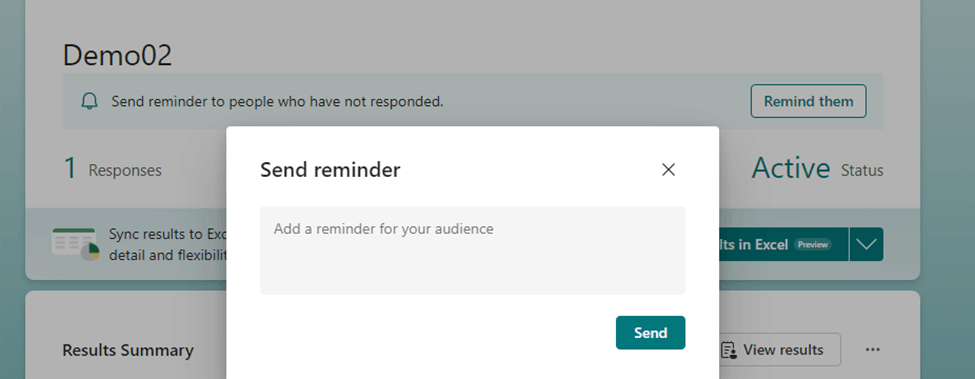 Microsoft Forms - Does the "Send reminder to all of your recipients ...