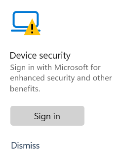 Device Security: must sign in but I get the message "oops, something ...