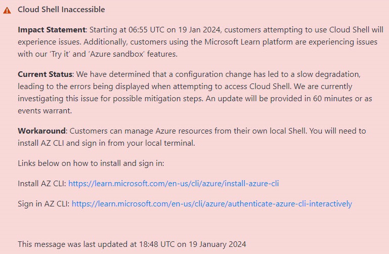 How to solve black window no response Azure CloudShell? - Microsoft Q&A