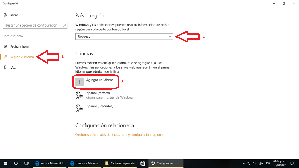 Windows 10 → Región e Idioma - Microsoft Q&A