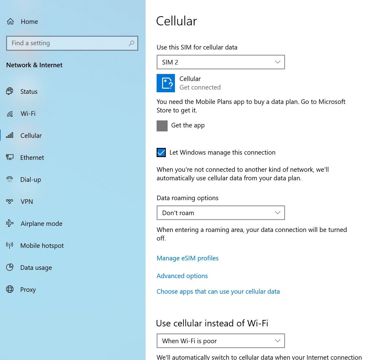 Cellular setting for SIM1/SIM2, how to change the default SIM via ...