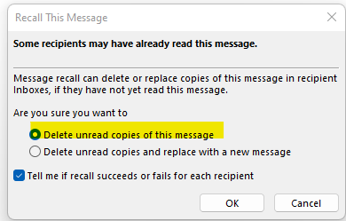Recalled Mail - Still Pending Status - Microsoft Q&A