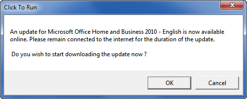 Suspicious Office 2010 update dialog box - Microsoft Q&A