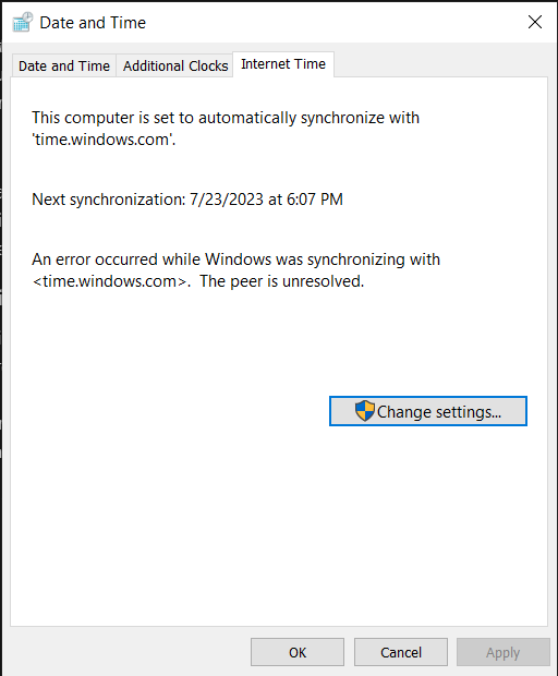 Having problems synchronizing with time server. Interfering with ... Having problems synchronizing with time server. Interfering with ...