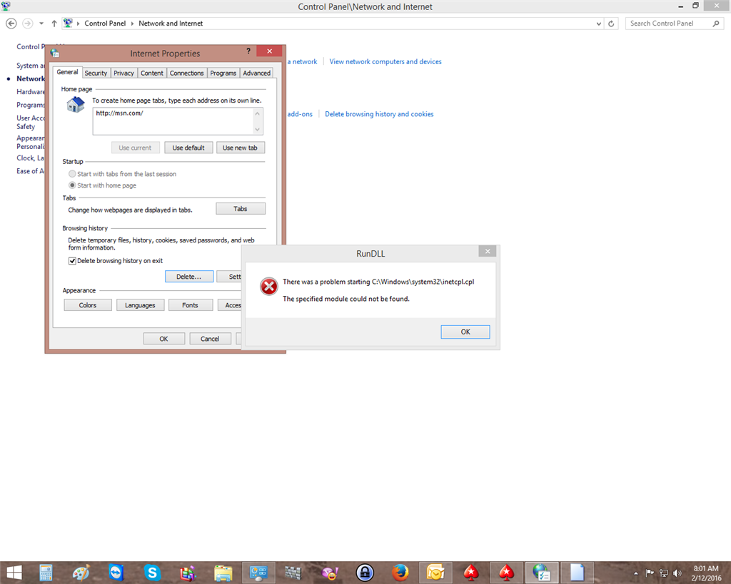 inetcpl.cpl error. - Microsoft Q&A