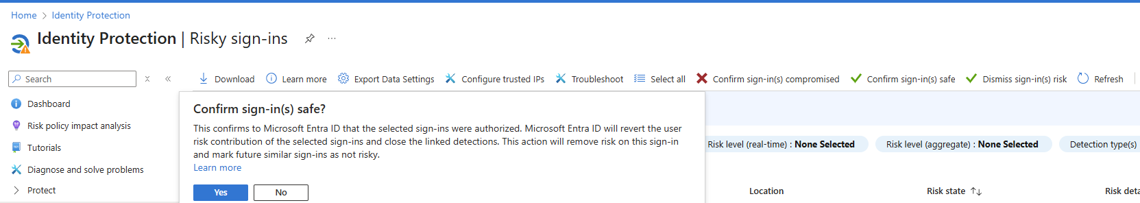 Identity protection Risky Sign-in remediation - Microsoft Q&A