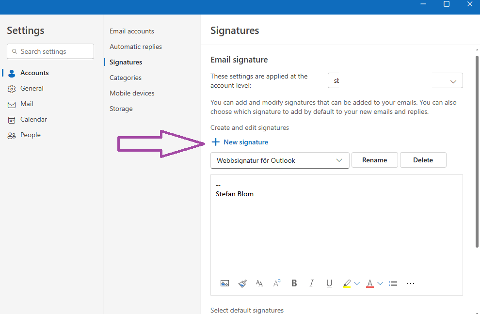 New Outlook doesn't offer multiple signatures? - Microsoft Q&A