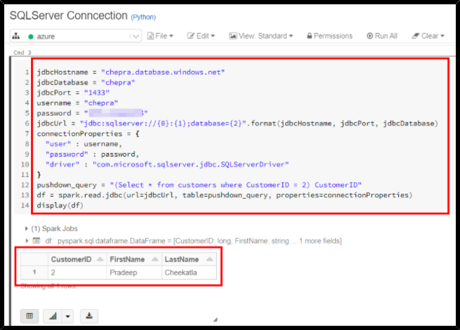 Unable To Connect To Azure Sql Database Through Databricks Spark Microsoft Qanda