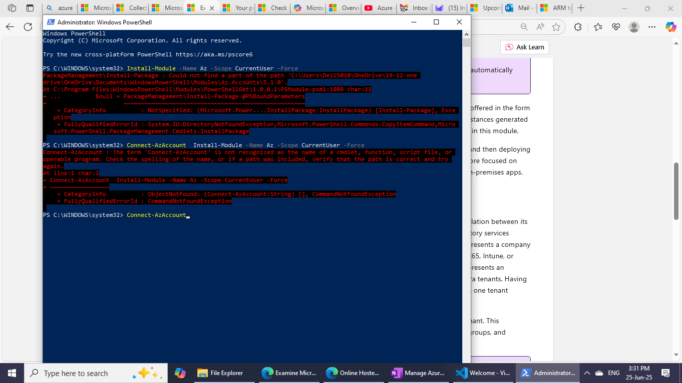 ARM template - not working - Microsoft Q&A