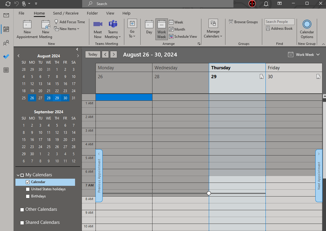 How do I hide/unhide a day of the week in outlook 365 calendar, work week view? - Microsoft Q&A