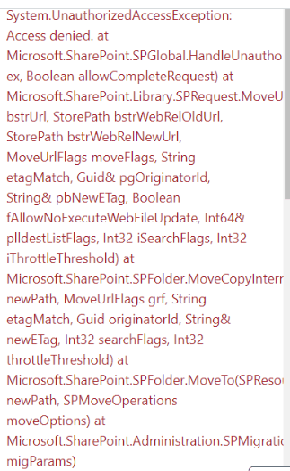 Why am I receiving this error when I try to move a folder in SharePoint ...