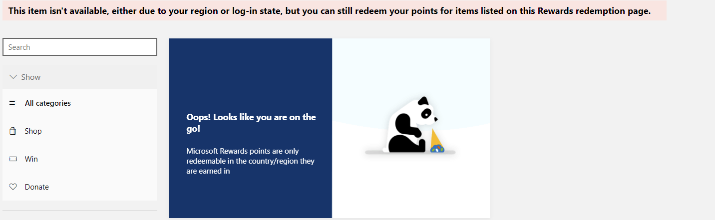 How do I see what country I've redeemed something in Microsoft Rewards ...