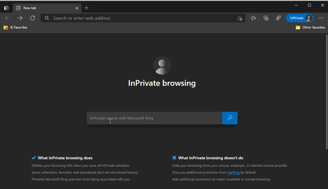 Win10-Edge - InPrivate search not working - Microsoft Q&A