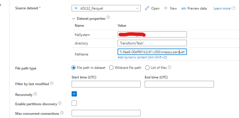 Partitioned parquet file into an Azure Database - Microsoft Q&A