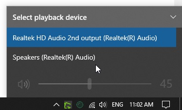 Set "Default communication device" at the same time as "Default device ...