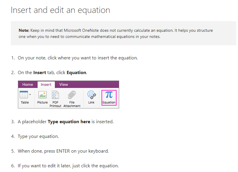 Centered alignment of equations in OneNote is not supported by sync ...