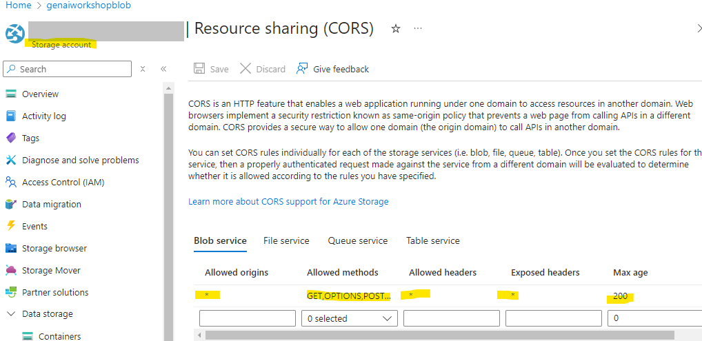 Azure OpenAI Chat Playground: "We couldn't connect your data An ...