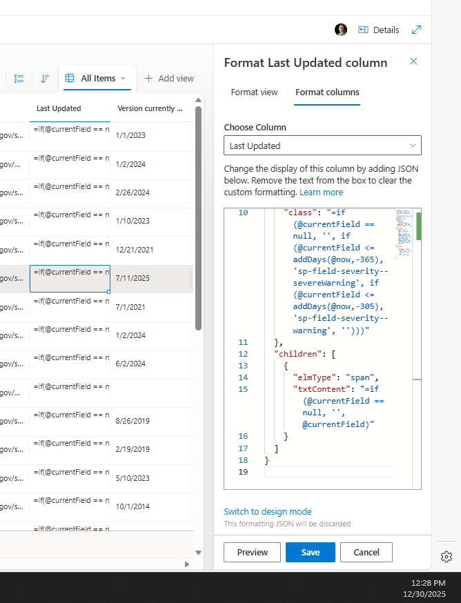 in MS Lists, how can I use conditional formatting to highlight dates ...