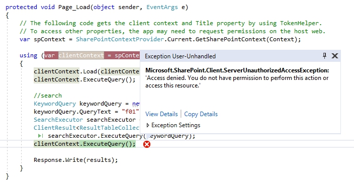 Kql Search Return Systemunauthorizedaccessexception Microsoft Qanda