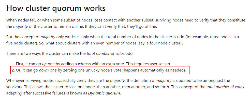 Dynamic quorum, voting problem with exchange dag 3 node - Microsoft Q&A