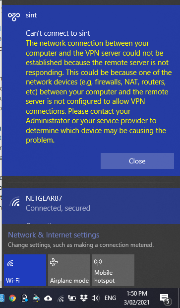 Vpn Stopped Working When I Plugged In Ethernet Microsoft Qanda