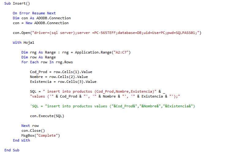 VBA Error INSERT SQL - Microsoft Q&A VBA Error INSERT SQL - Microsoft Q&A