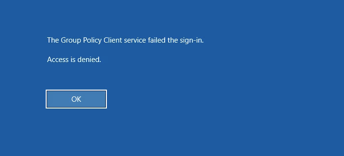 The Group Policy Client service failed the sign-in - Microsoft Q&A
