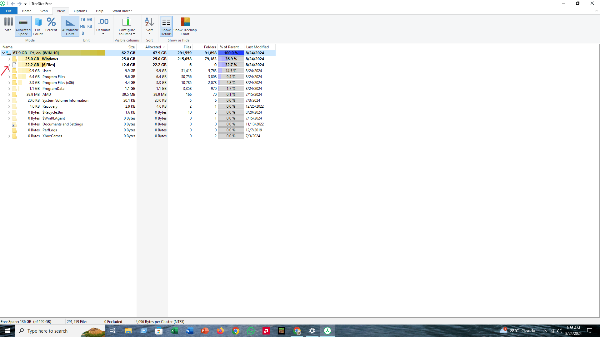 My disk space on my C drive randomly changes up and down within 10 gb ...