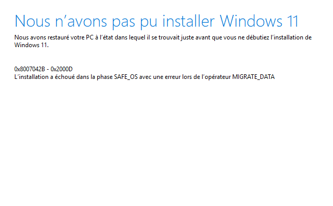 Réparation de Windows avec ISO - Erreur Safe_OS / Migrate_Data ...