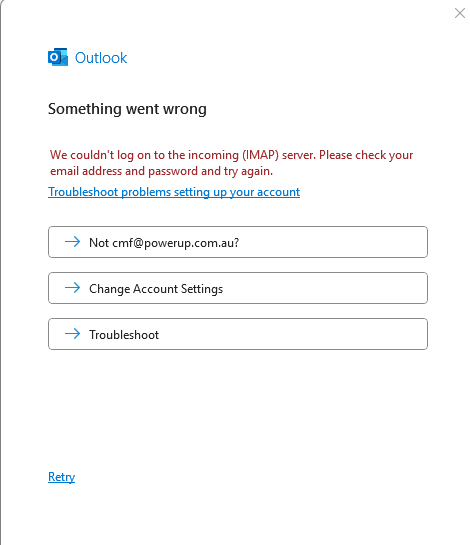 Adding IMAP email account to Classic Outlook for Windows. - Microsoft Q&A