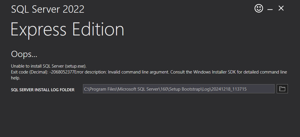 SQL Server 2022 installation error- Cannot find the path specified ...