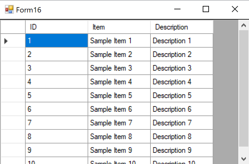 Datagridview not showing the sub class or child class properties? - Microsoft Q&A