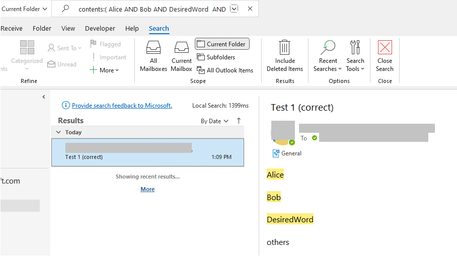Official reference documentation of Outlook search syntax? - Microsoft Q&A