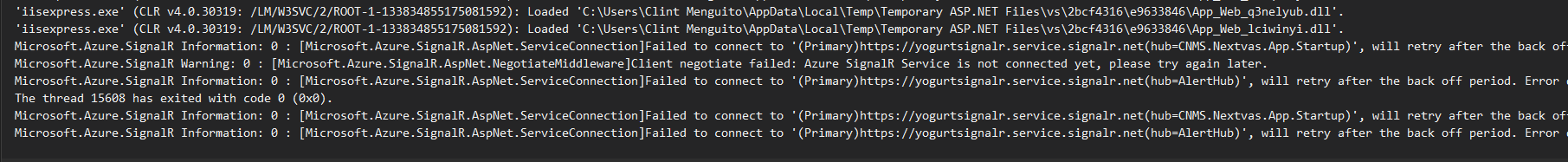 Can't connect to Azure signalR - Microsoft Q&A Can't connect to Azure signalR - Microsoft Q&A