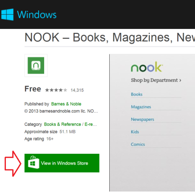 Can't find Nook app - Microsoft Q&A