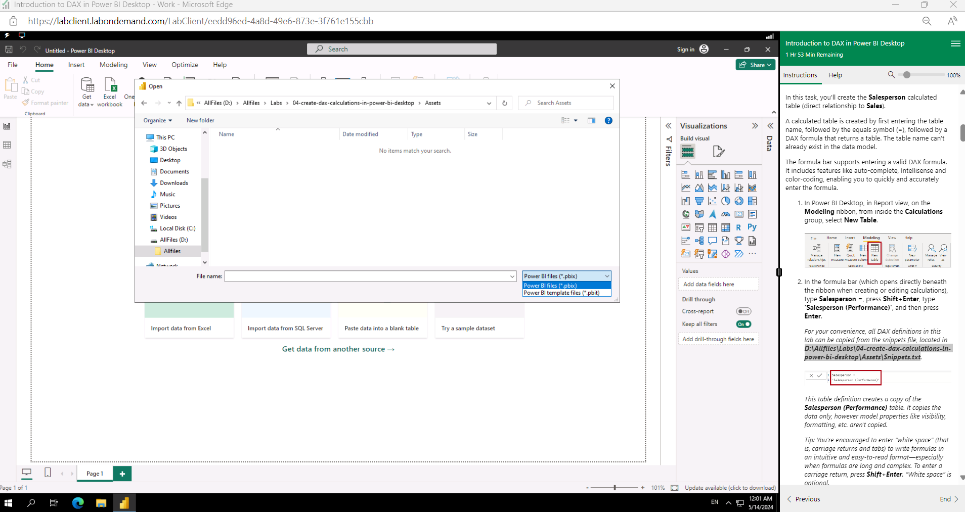 Cannot access DAX definitions in this lab - Microsoft Q&A