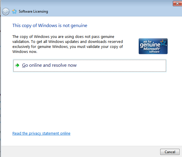 The activation site, www.microsoft.com/genuine/validate, isn't working ...