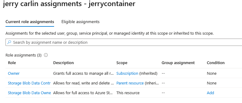 I should have full access but can't copy blob data - greyed out ...