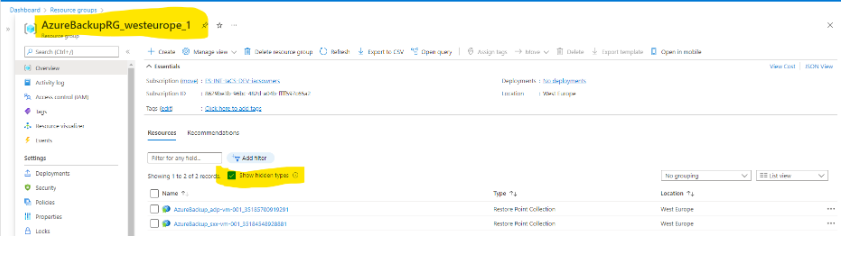 I can't delete orphan restore point collection - Microsoft Q&A