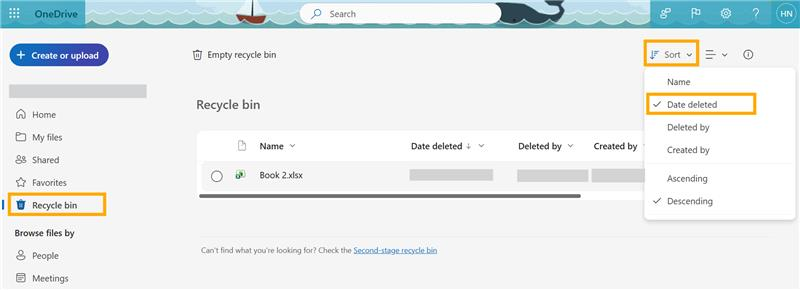 How tu bulk restore deleted files from OneDrive recycle bin - Microsoft Q&A
