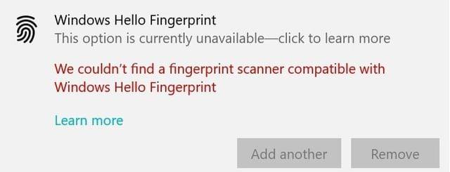 Hello Windows Fingerprint is not working - Microsoft Q&A
