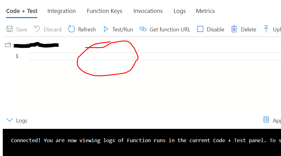 Code missing in Azure Function - Microsoft Q&A