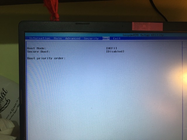 How do i configure "InsydeH20 setup utility" to run/install Windows 10 from USB---boot anormal ...