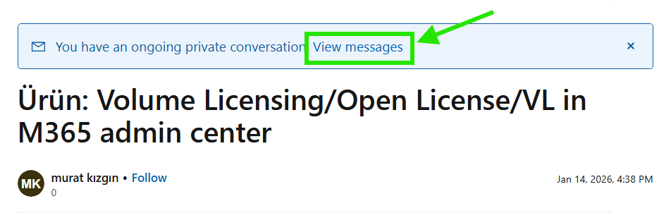 Ürün: Volume Licensing/Open License/VL in M365 admin center - Microsoft Q&A