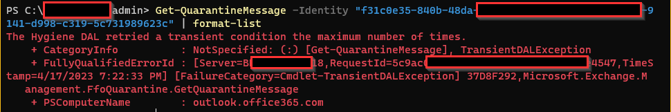 Cannot Delete Messages From Quarantine - Microsoft Q&A