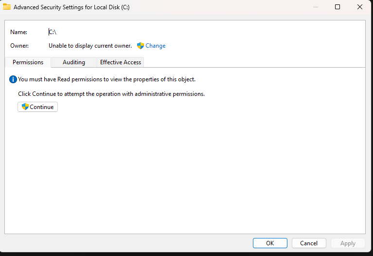 local disk C: access denied on windows 11 - Microsoft Q&A